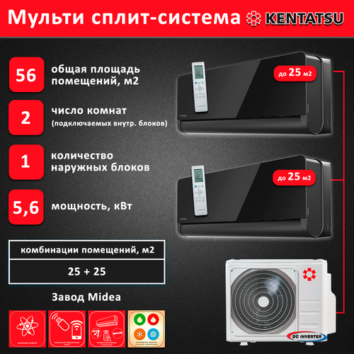 Kentatsu на 2 комнаты 9+9 инвертор