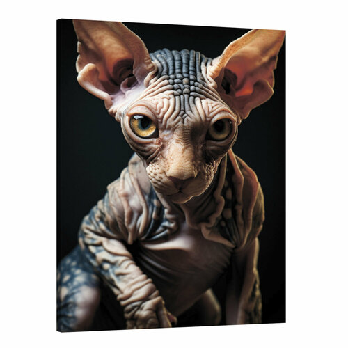 Интерьерная картина 50х70 "Кошка сфинкс: таинственная красота"