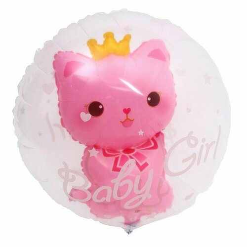 Шар полимерный 23" «Кошка с короной розовая» (комплект из 6 шт)