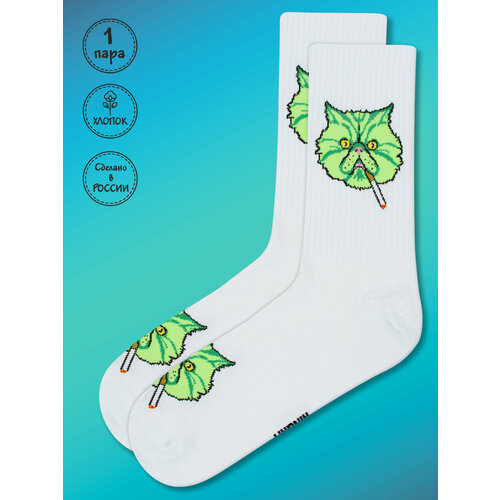 Носки Kingkit, размер 36-41, белый, зеленый