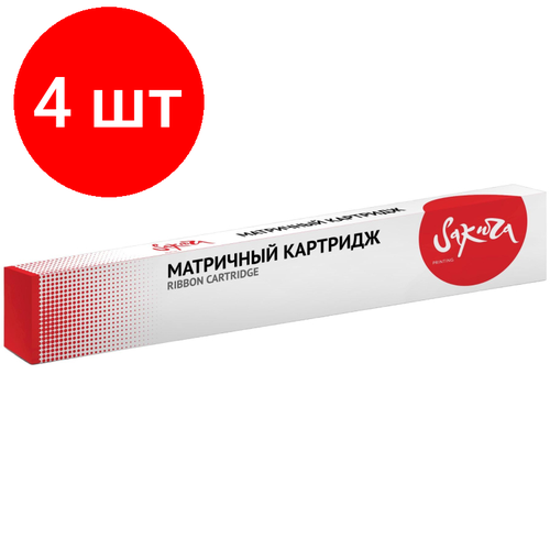 Комплект 4 штук, Картридж матричный SAKURA C13S015086BA чер. для EPSON LQ1200K/2170/2080