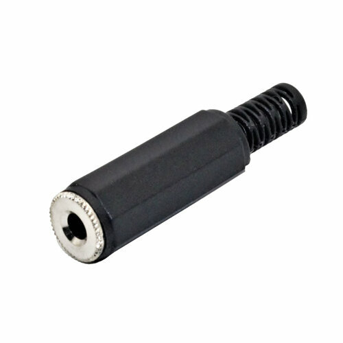 Разъем аудио гнездо на кабель 3.5 мм стерео 1 шт. пластиковый черный корпус 3 вывода SZC-0100