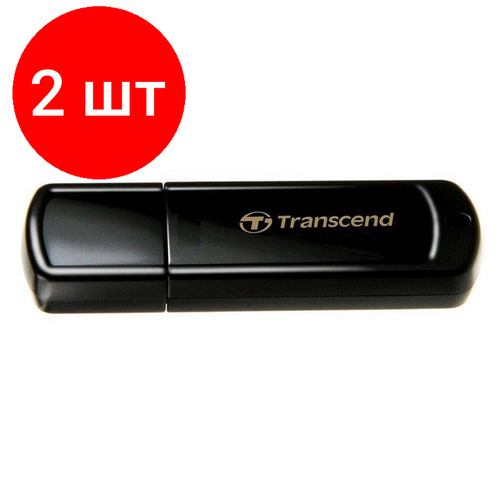 Комплект 2 штук, Флеш-память Transcend JetFlash 350, 32Gb, USB 2.0, чер, TS32GJF350