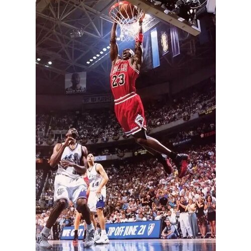 Плакат, постер Майкл Джордан, баскетболист. Michael Jordan на холсте, размер 60х84см