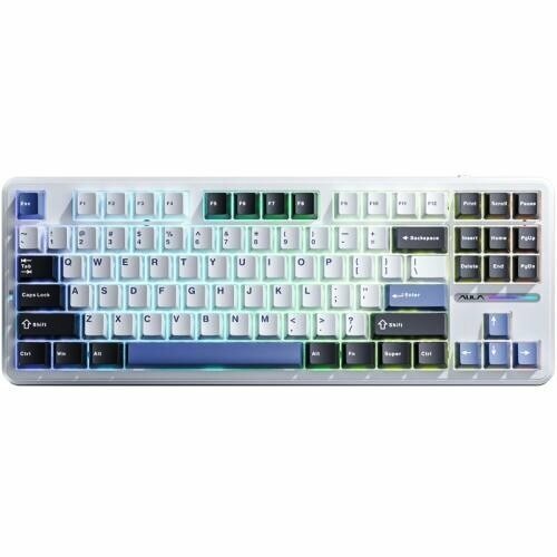 Игровая клавиатура AULA F87 White-Black-Blue, механическая