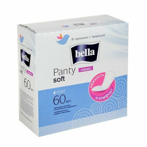 BELLA, прокладки ежедневные, Panty Soft, 60 шт