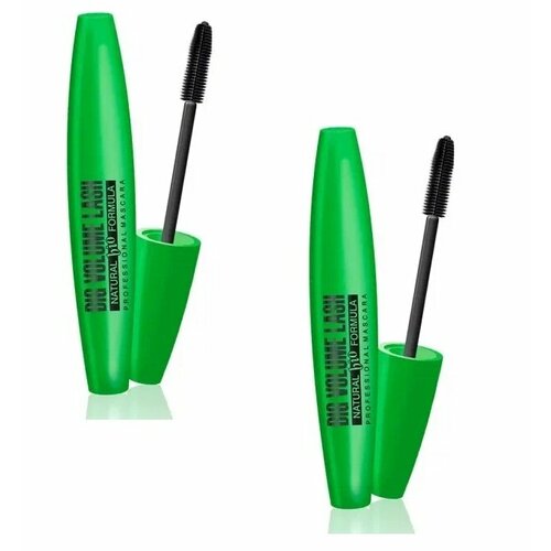 Тушь Eveline Cosmetics Big Volume Lash BIO formula, объем-разделение /зелен. туба/ 9 мл, 2 шт