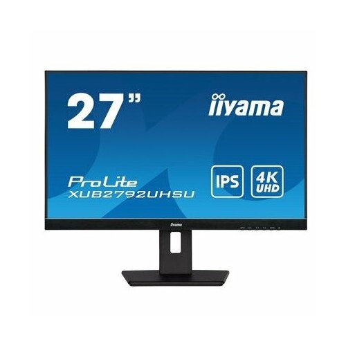 Монитор LCD IIYAMA 27" XUB2792UHSU-B5 IPS 3840x2160 75Hz 4ms 178/178 350cd 1000:1 10bit8bit+FRC DVI HDMI2.0 DisplayPort1.2 2xUSB3.0 2x2W Pivot VESA