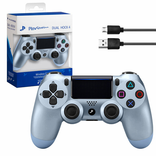 Беспроводной джойстик (геймпад) для PS4, Стальной синий / Bluetooth