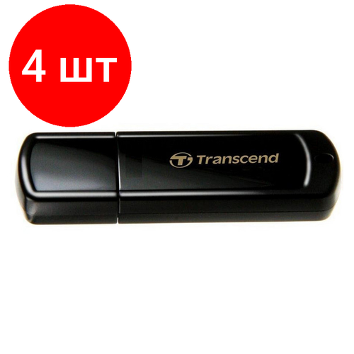 Комплект 4 штук, Флеш-память Transcend JetFlash 350, 16Gb, USB 2.0, чер, TS16GJF350