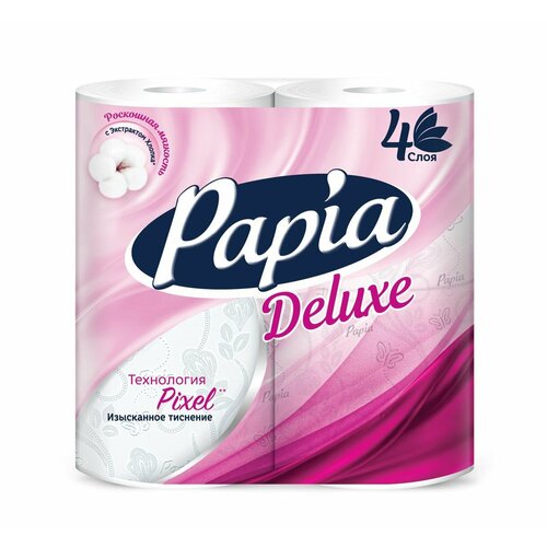 Papia Туалетная бумага Deluxe, 4 слоя, 4 рулона