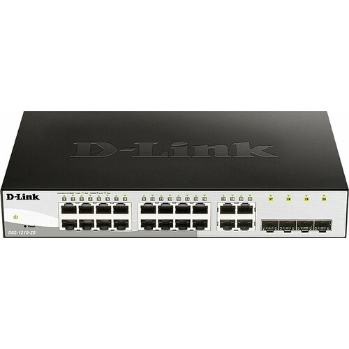 D-Link DGS-1210-20/FL2A Управляемый L2 коммутатор с 16 портами 10/100/1000Base-T и 4 комбо-портами 100/1000Base-T/SFP