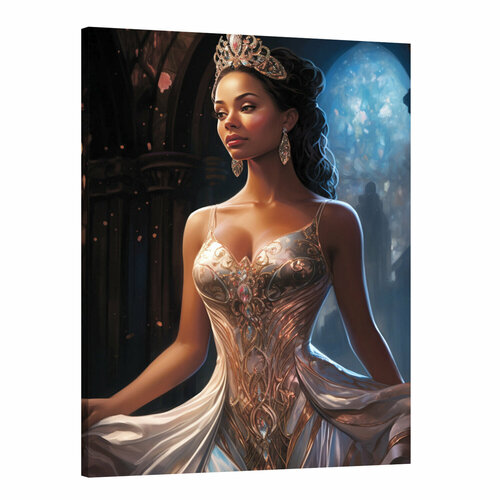 Интерьерная картина 50х70 "Принцесса в блестящем наряде"
