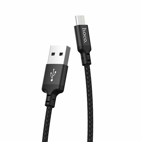 Кабель для телефона micro-USB hoco X14 , 2.4A, для быстрой зарядки и передачи данных, черного цвета, 2 м