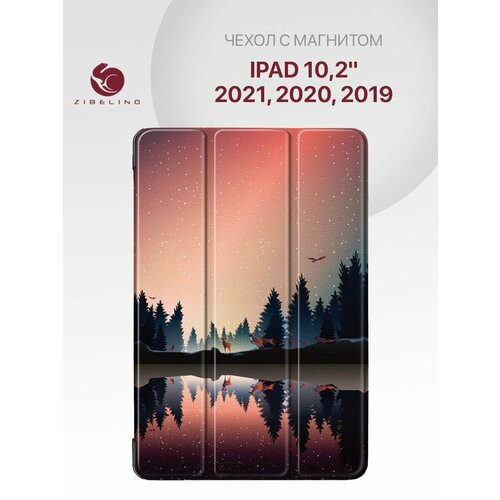 Чехол для iPad 2021 2020 2019 (10.2") с магнитом, с рисунком закат / Айпад 2021 2020 2019