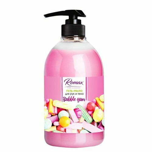 Гель-мыло Romax Bubble Gum, 1 л (комплект из 9 шт)