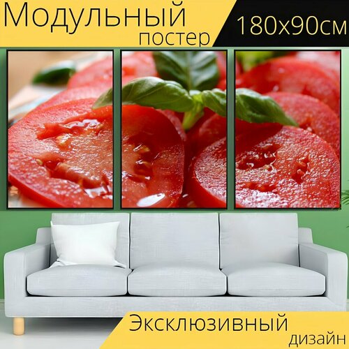 Модульный постер "Еда, знаток, овощи" 180 x 90 см. для интерьера