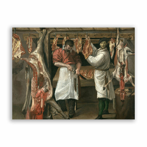 Картина на холсте, репродукция / Аннибале Карраччи - The Butchers Shop / Размер 80 x 106 см