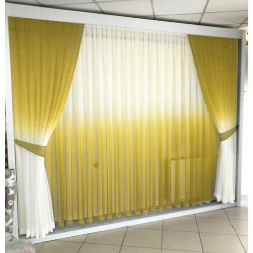 Тюлевые шторы СИЯН-1 (шир. 600 см х выс. 230 см ) Цвет желтый