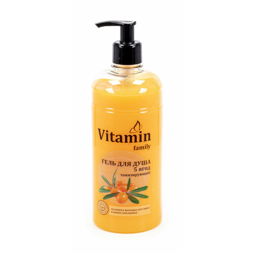 Vitamin Family / Витамин Фэмили Гель для душа 5 ягод тонизирующий 650мл / очищающее средство для тела