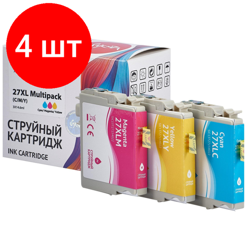 Комплект 4 наб, Картридж струйный Sakura C13T27154022 27XL вод наб для Epson WF-7110DTW