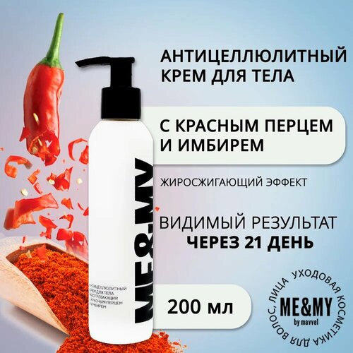 Антицеллюлитный крем для тела ME&MY разогревающий с красным перцем и имбирем