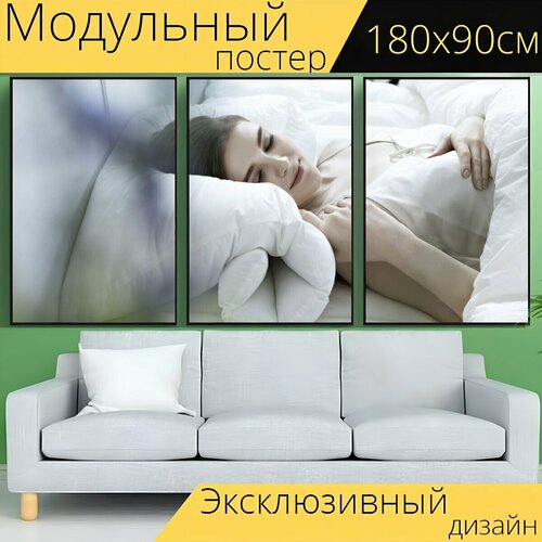 Модульный постер "Перерыв, спать, милый" 180 x 90 см. для интерьера