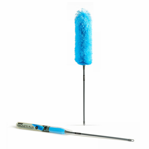Метелочка PIUMINO электростатическая гибкая для сбора пыли с длинной ручкой (105 см) Голубая