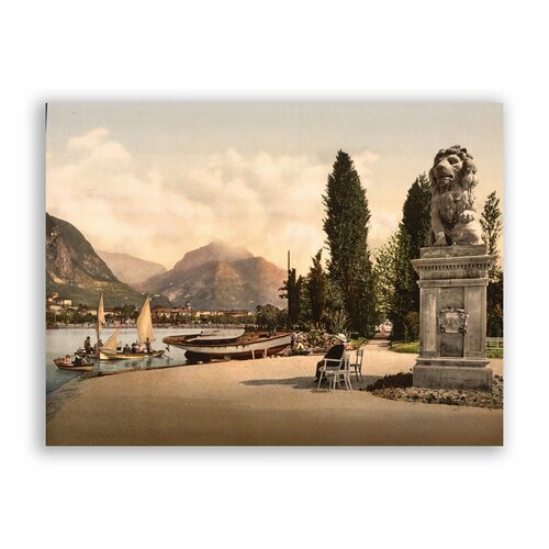 Постер, плакат на бумаге / Park of Hotel Lido, Riva, Lake Garda, Italy / Размер 60 x 80 см