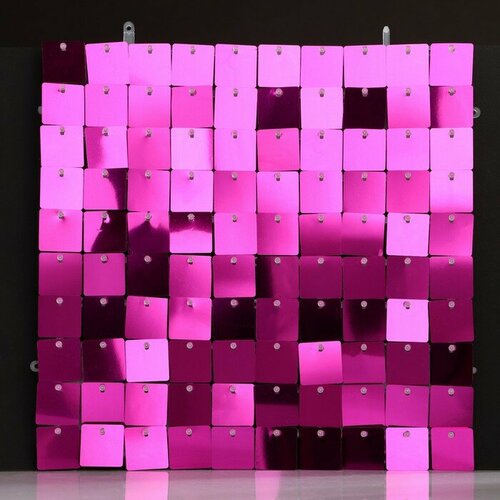 Панель с пайетками для фотозоны, квадратные, 30*30см, цвет фиолетовый (комплект из 5 шт)
