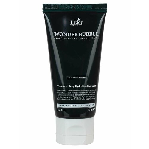 Увлажняющий шампунь для объема волос Wonder Bubble Shampoo 50 мл, La'dor