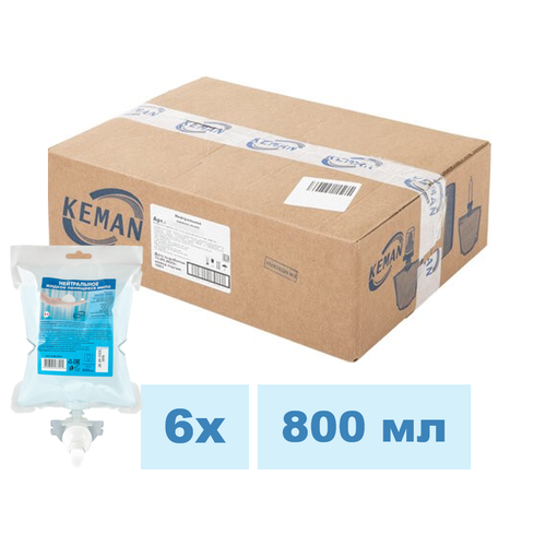 Мыло-пена для рук и тела в картридже KEMAN 100125-0800 для диспенсеров, 800 мл. - 6 штук