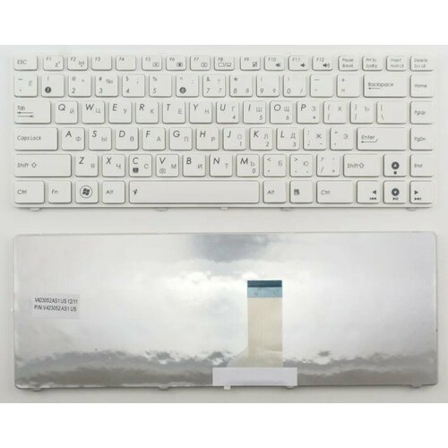 Клавиатура для ноутбука Asus 04GNV62KRU00-1 белая с белой рамкой