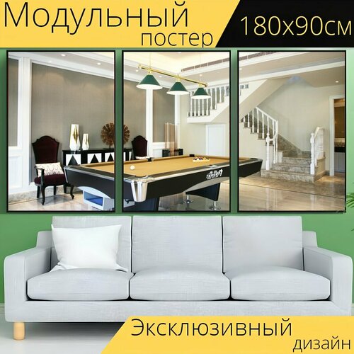Модульный постер "Недвижимость, открыть, образец комнаты" 180 x 90 см. для интерьера
