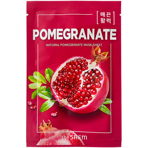 The Saem~Регенерирующая тканевая маска для упругости кожи~Natural Pomegranate Mask Sheet