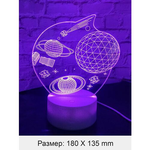 Светильник-ночник 3D, светодиодный, с пультом, цветной, RGB Цвет Бронзовый