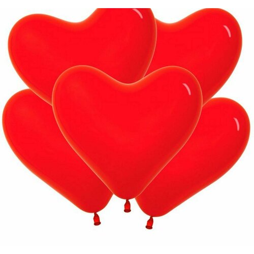 Шар латексный 11" "Сердце" цвет красный, набор 50 шт.