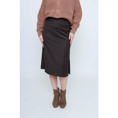 Юбка KHAN Cashmere, размер 46, коричневый