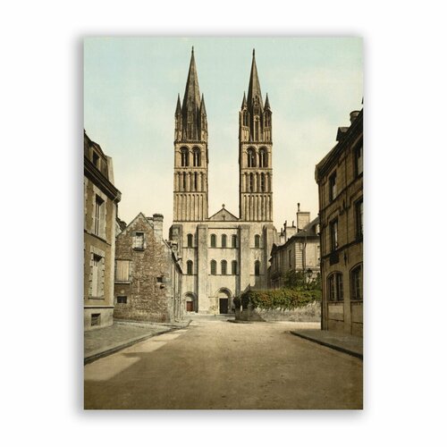 Постер, плакат на бумаге / St. Etienne church, Caen, France / Размер 30 x 40 см