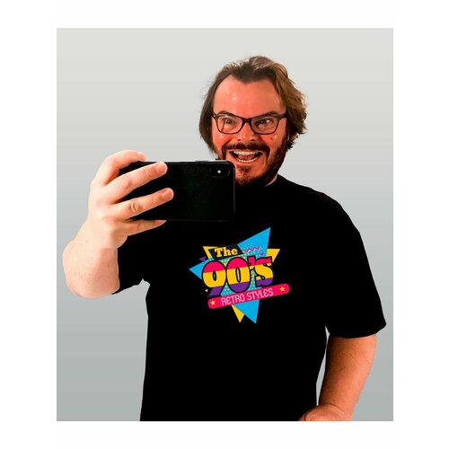 Футболка the 90s retro 90е, размер 4XS, черный