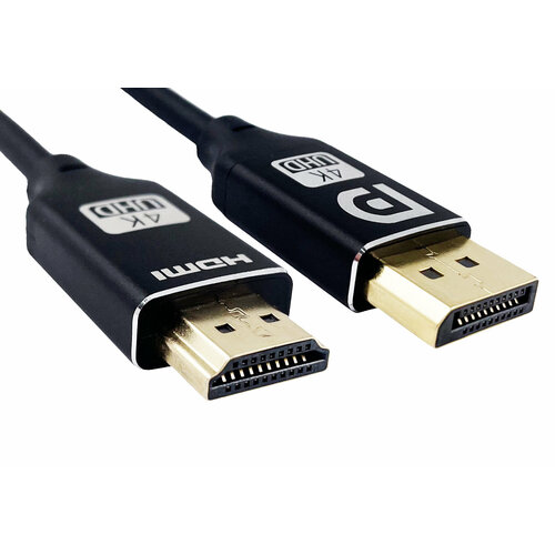 Кабель TUBON DisplayPort - HDMI 4K 60Hz, ПВХ, Чип IT6563 OD5.0 DH02 1м