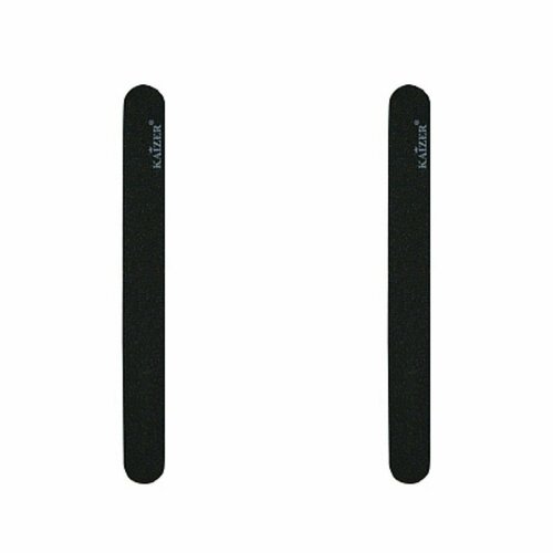KAIZER Пилка профессиональная, 100/100, прямая, на деревянной основе, черная, для всех типов ногтей, 2 штуки/