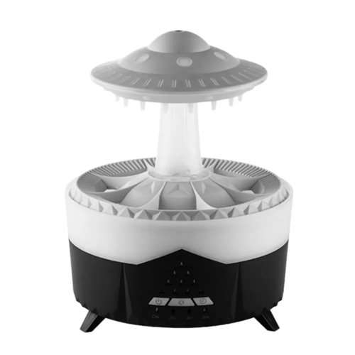 Аромадиффузер с увлажнителем воздуха и ночником "НЛО" черного цвета