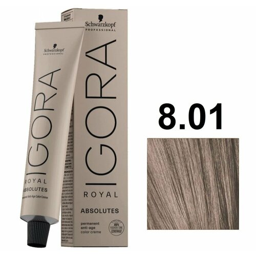 Schwarzkopf Igora Royal Absolute Крем-краска для волос 8/01 светлый русый натуральный сандрэ 60мл