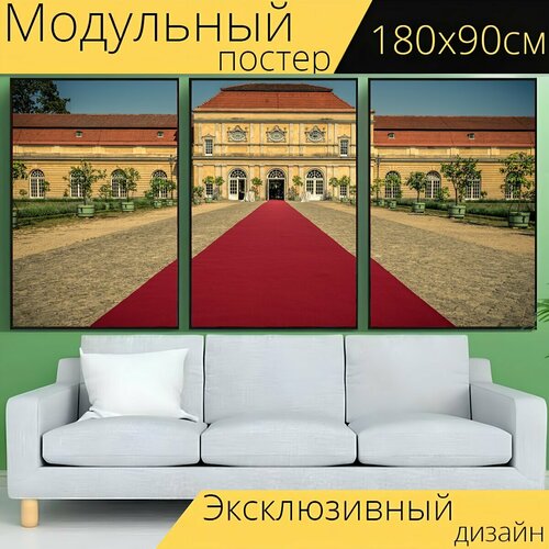Модульный постер "Замок, строительство, архитектура" 180 x 90 см. для интерьера
