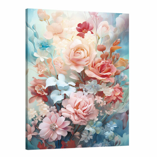 Интерьерная картина 50х70 "Романтическая симфония цветов"