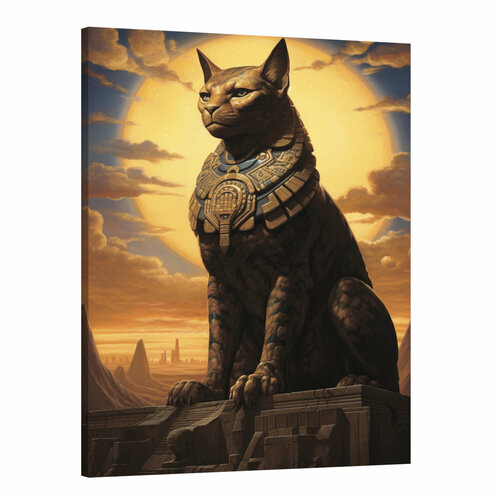 Интерьерная картина 50х70 "Сфинкс с кошачьей аурой"