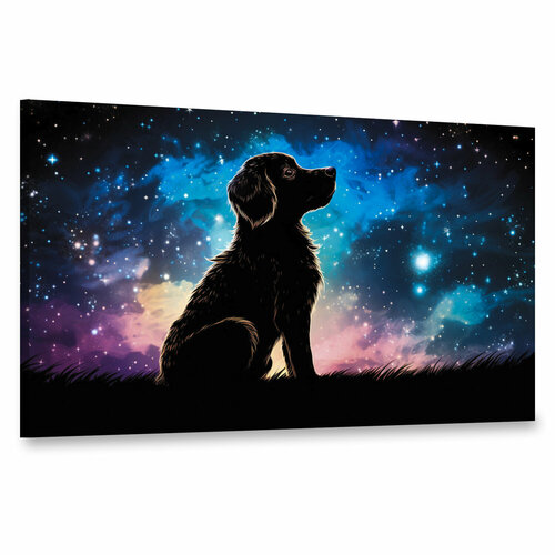 Интерьерная картина 100х60 "Собака и звезды"