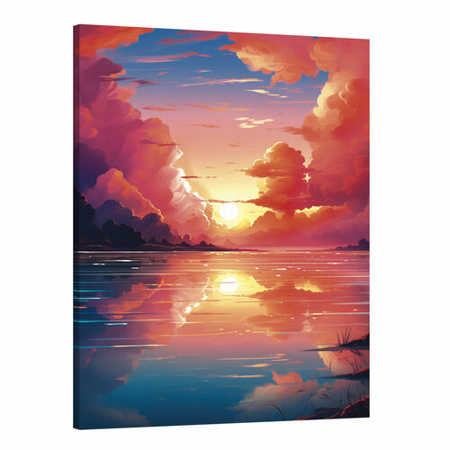 Интерьерная картина 50х70 "Ослепительный закат"