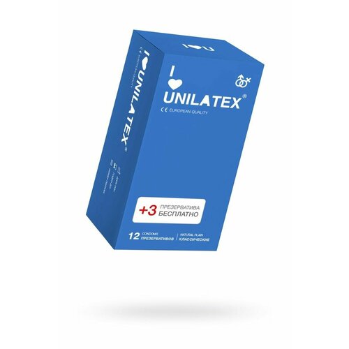 Презервативы Unilatex Natural Plain №12+3 гладкие классические